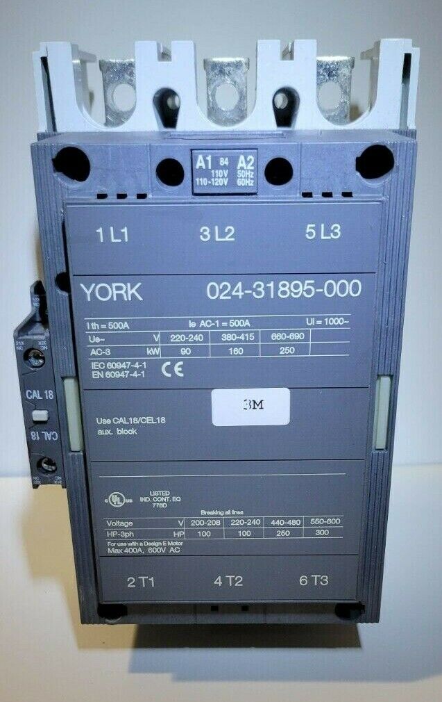 York/ABB 024-31895-000 500A 600V Contactor – MKB Liquidators